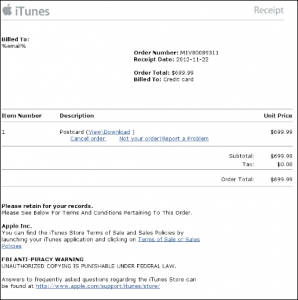 Fake Apple Invoices